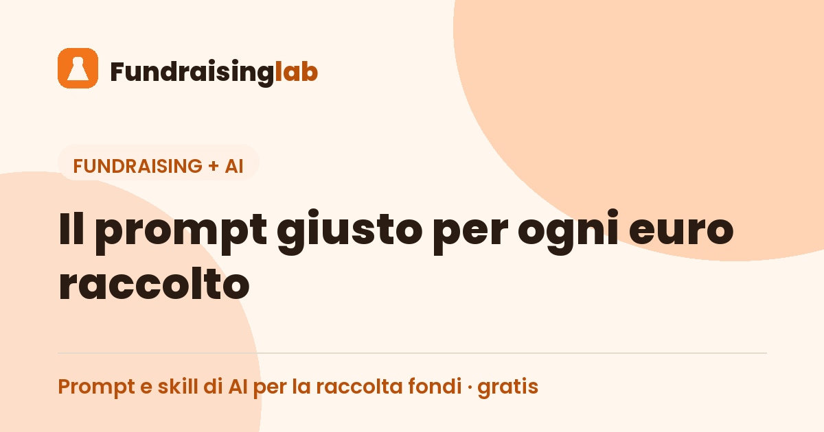 Fundraisinglab — La prima community italiana di fundraising e AI